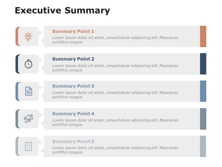 Free Executive Summary Slides 5 Steps PowerPoint Template SlideUpLift