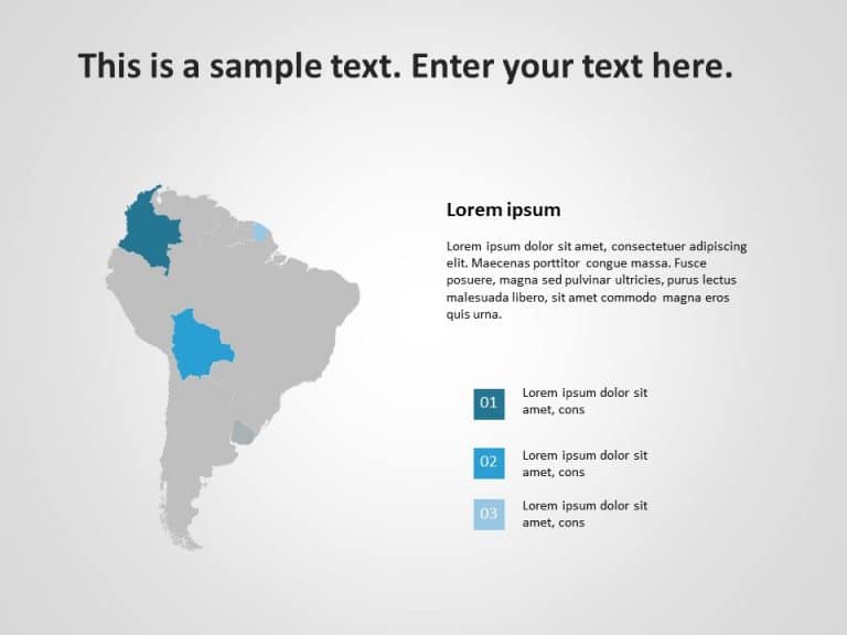 South America PowerPoint Template 5 | Map PowerPoint Templates ...