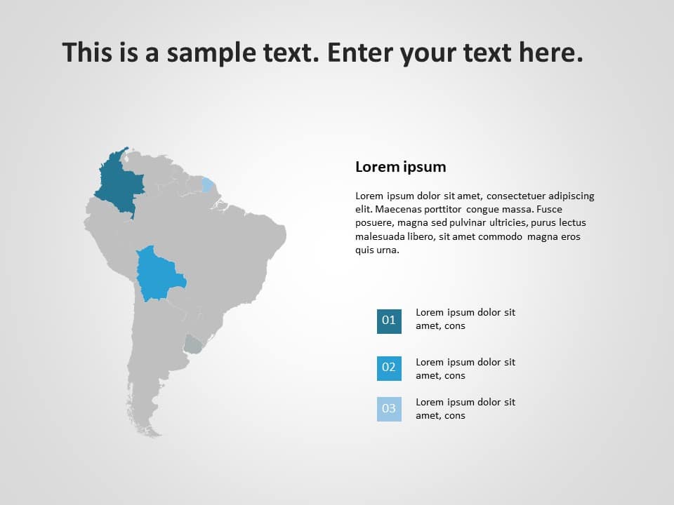 South America PowerPoint Template 5 | Map PowerPoint Templates ...
