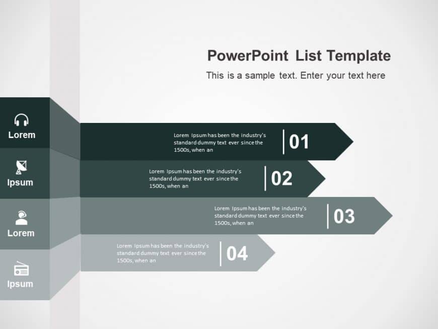 4 Steps List Strategy PowerPoint Template | SlideUpLift