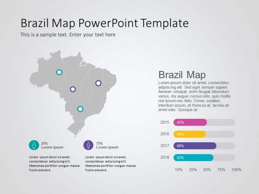 Brazil Map PowerPoint Template 9 | Map PowerPoint Templates | SlideUpLift