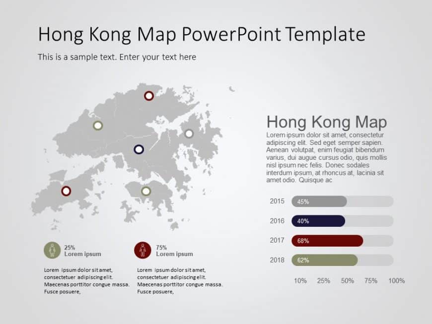 Hong Kong Map PowerPoint Template 7 | Map PowerPoint Templates ...