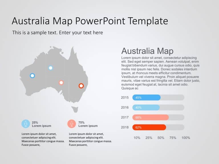 Australia Map PowerPoint Template 11 | Map PowerPoint Templates ...