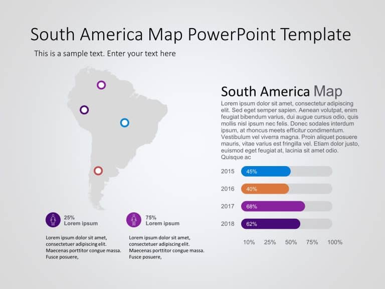 South America PowerPoint Template 7 | Map PowerPoint Templates ...