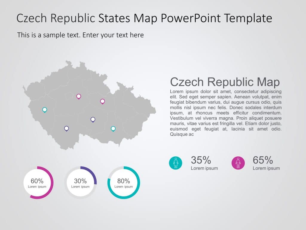 Czech Republic Map PowerPoint Template 4 | Map PowerPoint Templates ...