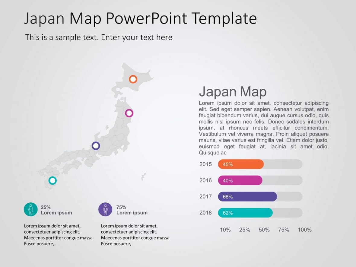 Japan Map PowerPoint Template 2 | Map PowerPoint Templates | SlideUpLift