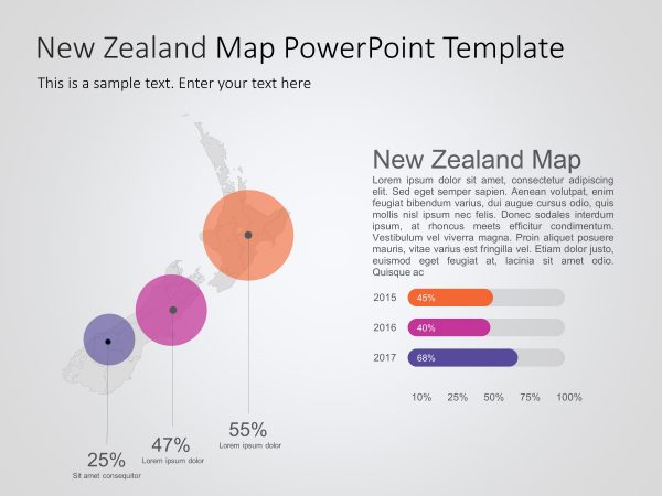 New Zealand Map PowerPoint Template 3 | Map PowerPoint Templates ...