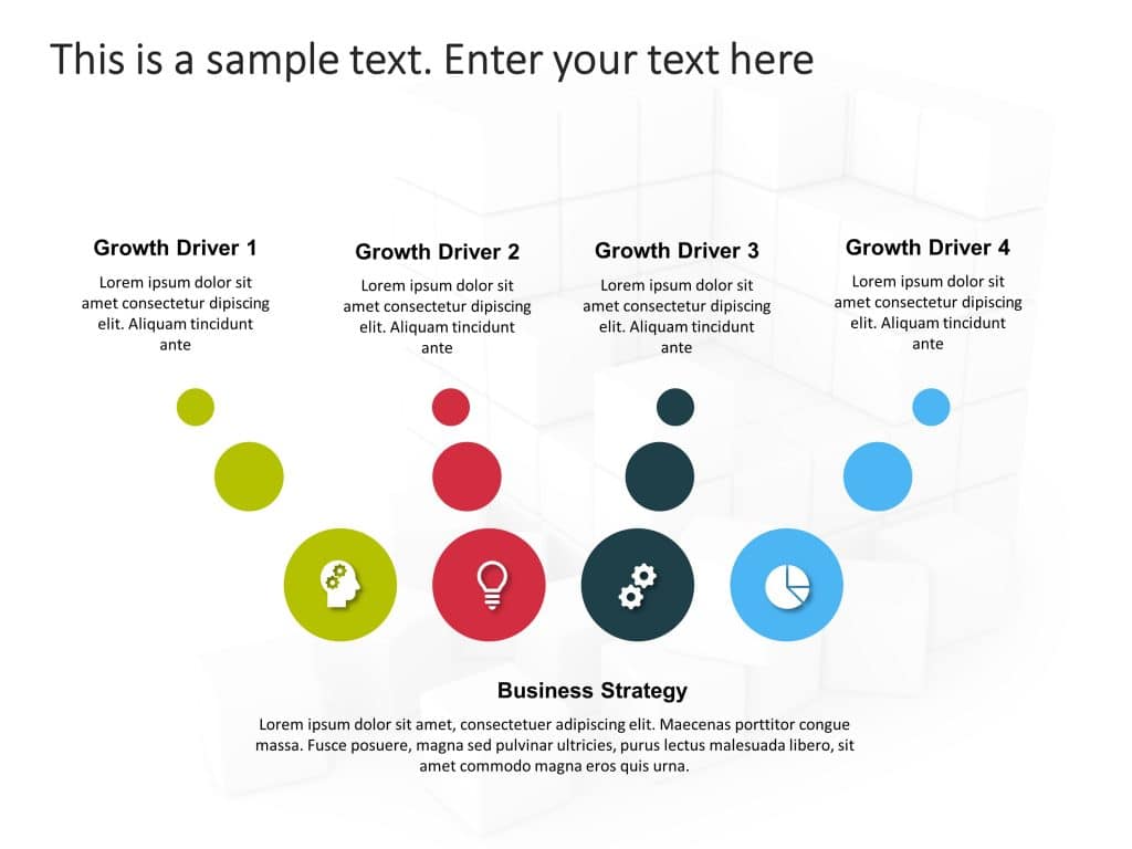 4 Steps Circular Growth Drivers PowerPoint Template