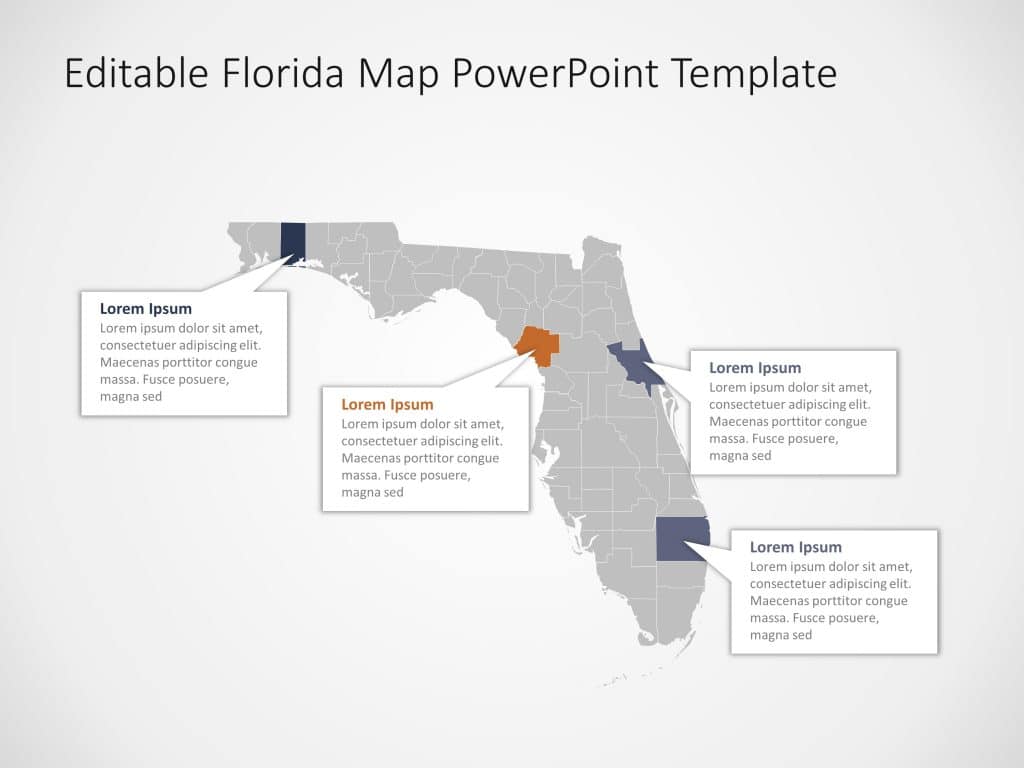 Florida Map 3 PowerPoint Template