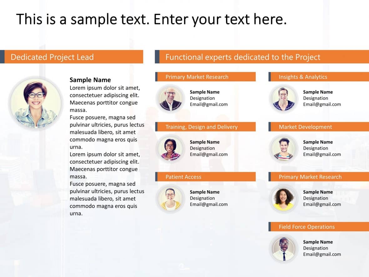 Project Team Organization Chart PowerPoint Template | SlideUpLift