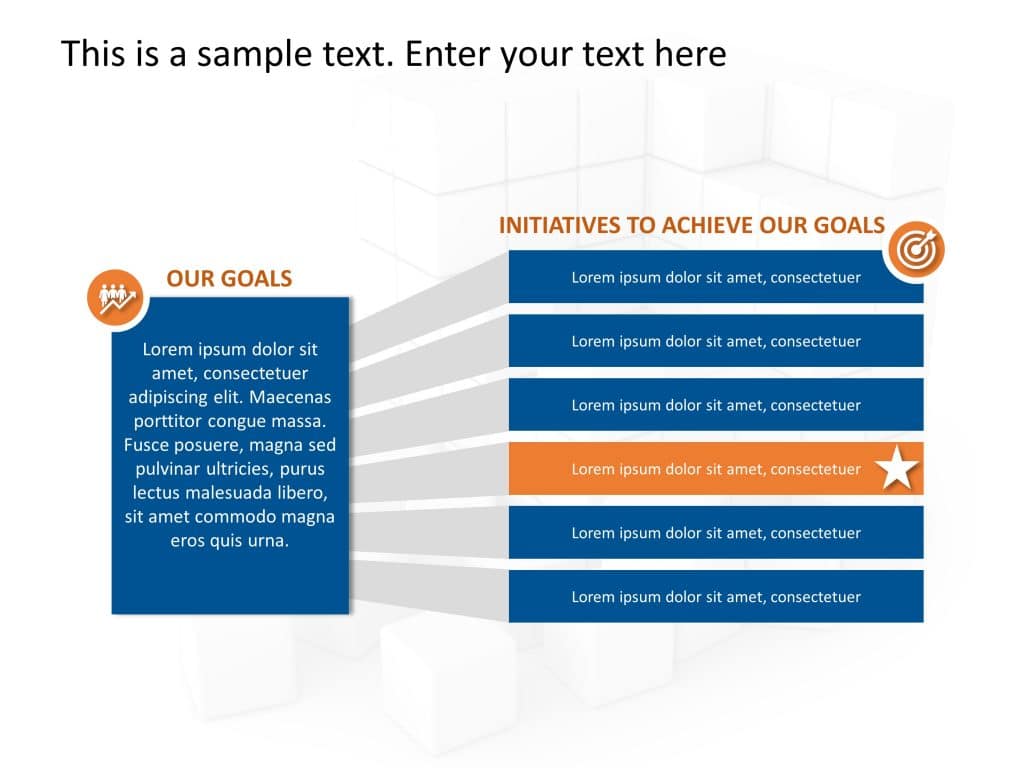 Strategic Initiatives Boxes PowerPoint Template