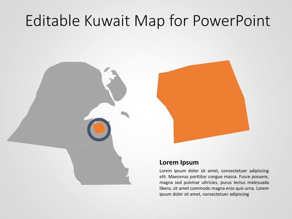Kuwait Map 7 PowerPoint Template