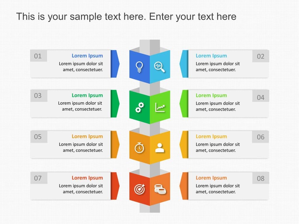 Product Features 8 Steps PowerPoint Template