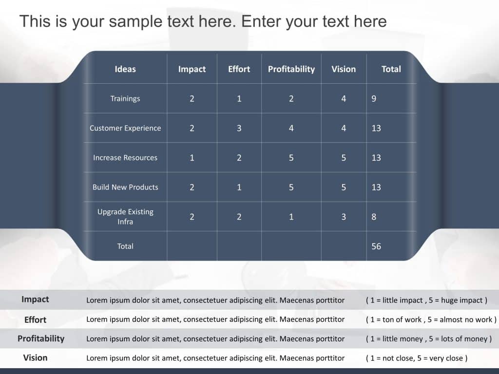 Decision Matrix Strategy PowerPoint Template