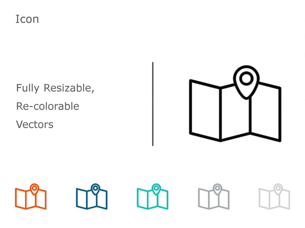 Map Location Direction Icon 2 | Map Icon Templates | SlideUpLift