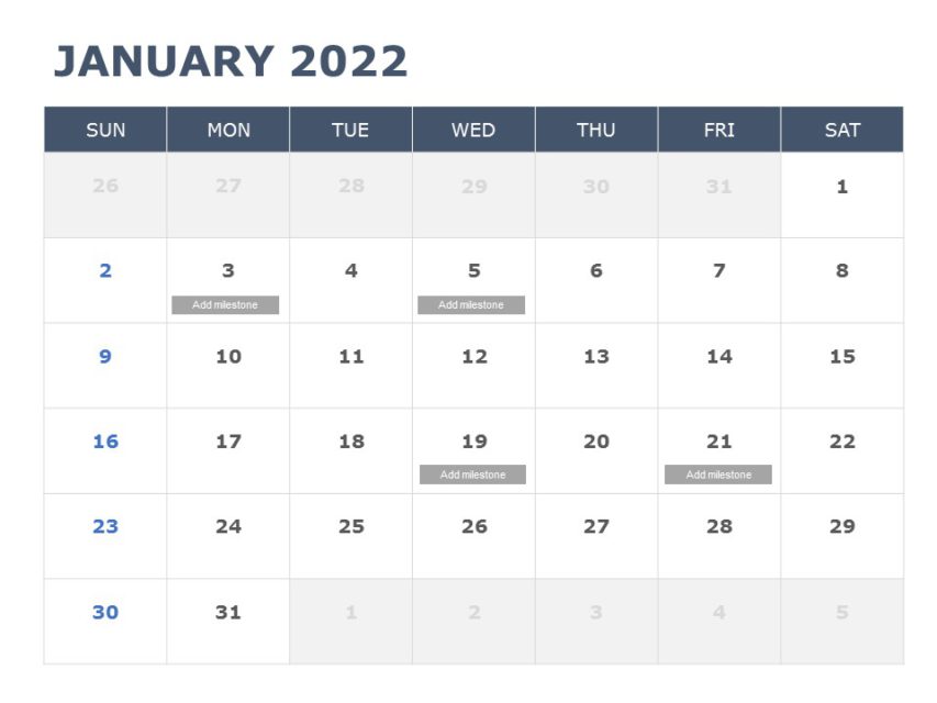 2022 Calendar 01 PowerPoint Template | SlideUpLift