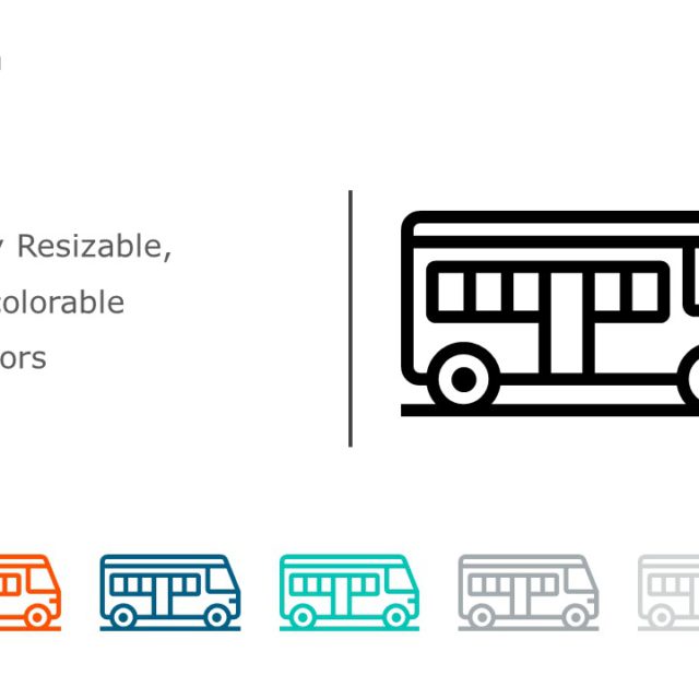 Bus Icon 05 PowerPoint Template