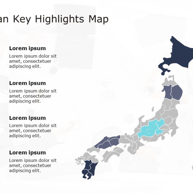 Japan Map Locations PowerPoint Template