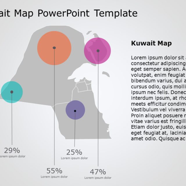 Kuwait Map Locations PowerPoint Template