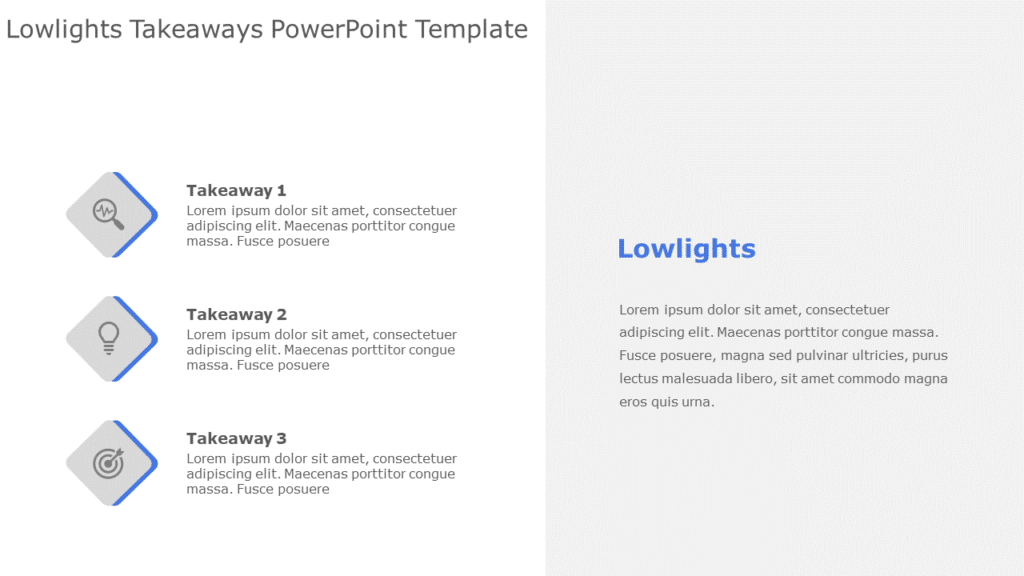 Takeaways PPT Slide Template Collection to Highlight Key Insights