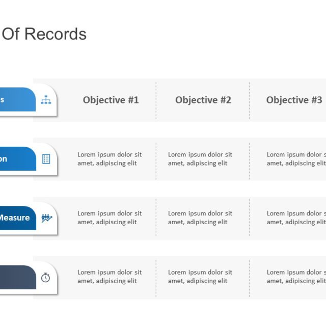 Plan Of Records Goals PowerPoint Template