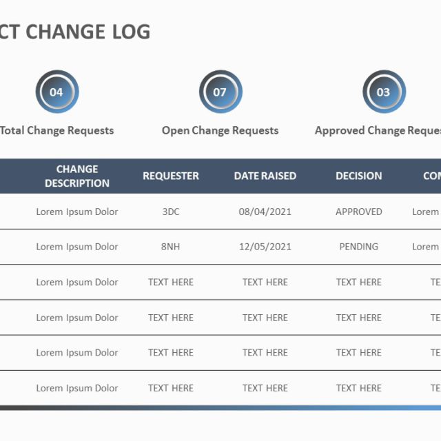 Project Change Log 01 PowerPoint Template