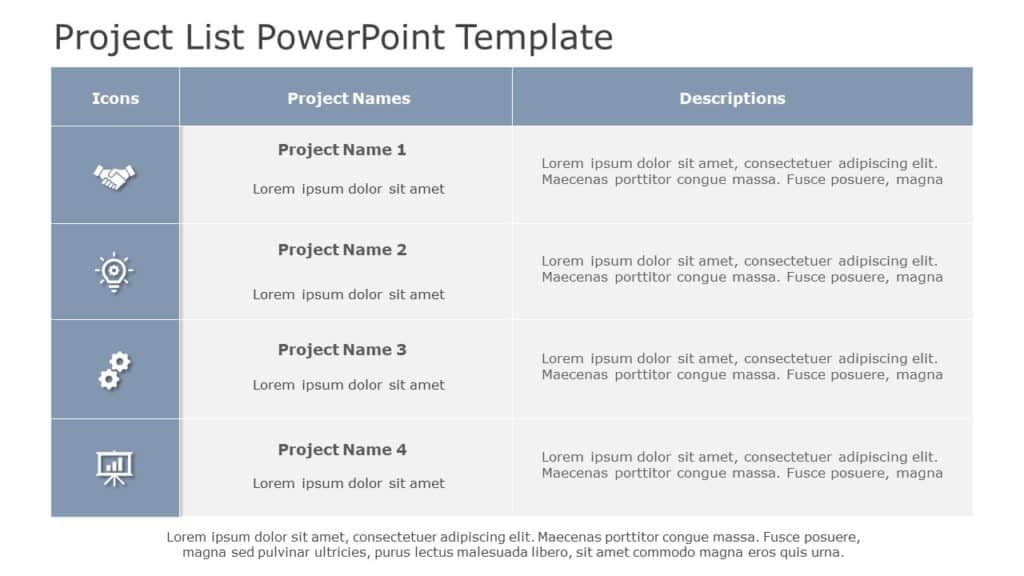 1047+ Free Editable Project List Templates For PowerPoint | SlideUpLift