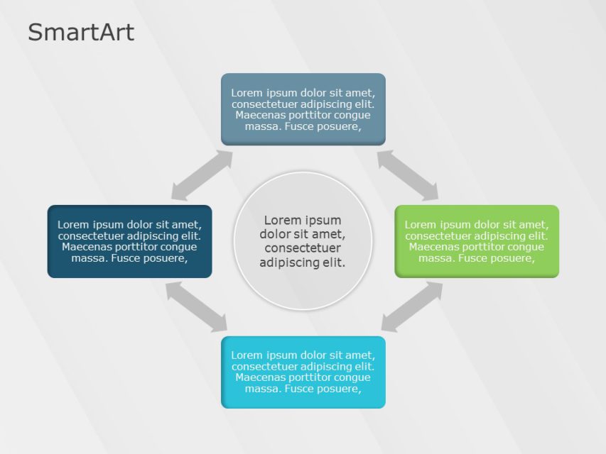 SmartArt Cycle Multidirectional Cycle 4 Steps | SlideUpLift
