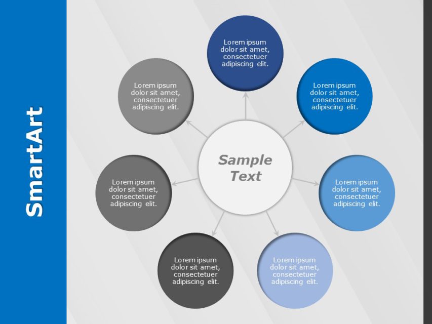 SmartArt Cycle Segmented Pie 7 Steps | SlideUpLift