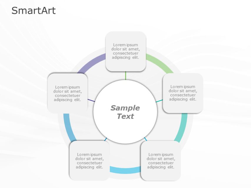 SmartArt Cycle Radial Cycle 5 Steps | SlideUpLift