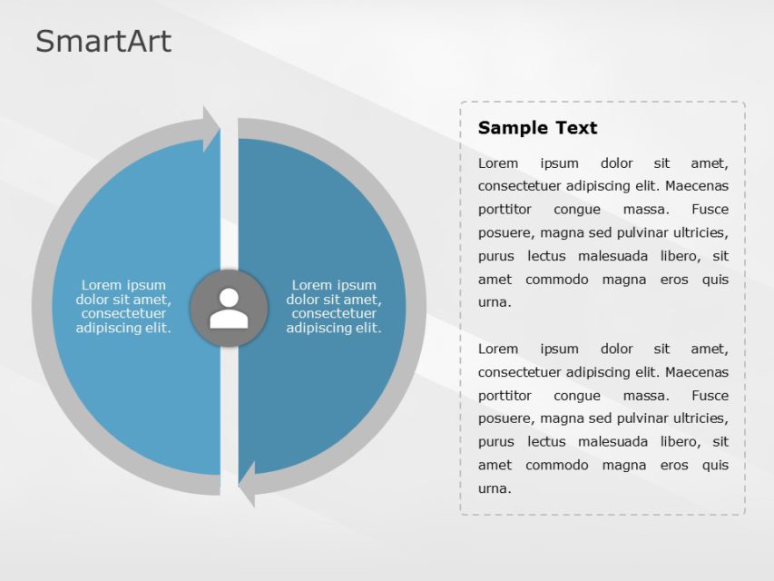 SmartArt Cycle Segmented Cycle 2 Steps | SlideUpLift