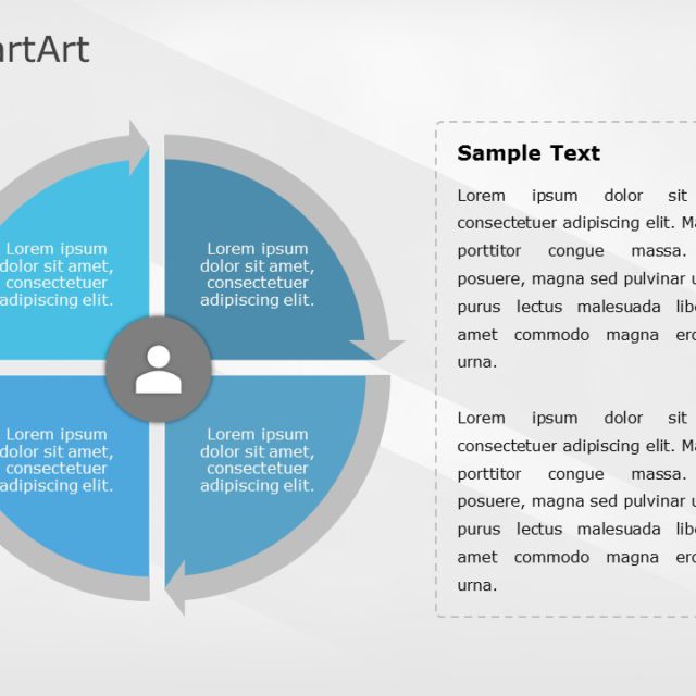 SmartArt Cycle Segmented Pie 4 Steps | SlideUpLift