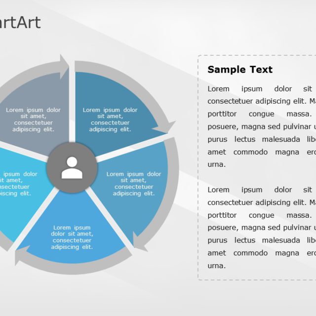 SmartArt Cycle Text Cycle 5 Steps | SlideUpLift