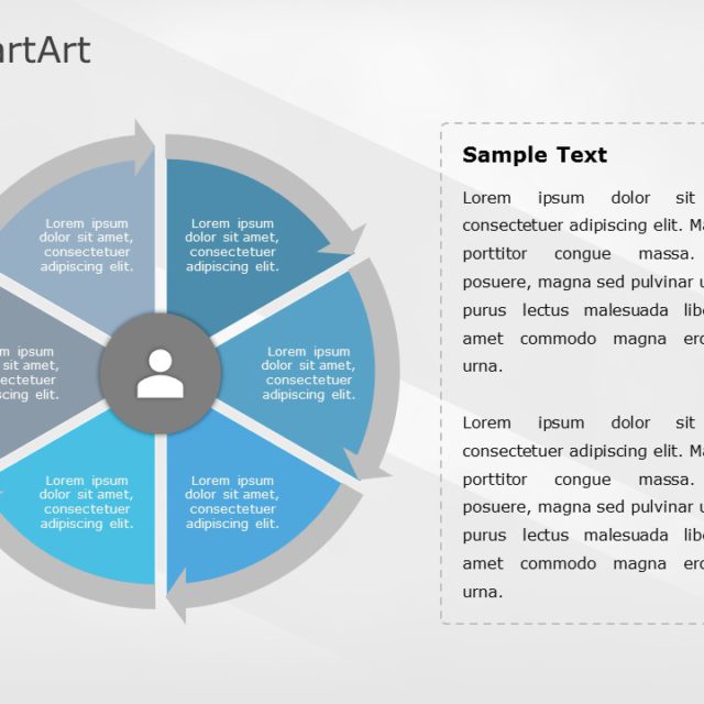 SmartArt Cycle Segmented Cycle 5 Steps