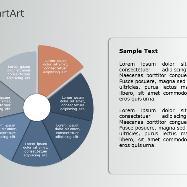 SmartArt Cycle Segmented Pie 5 Steps