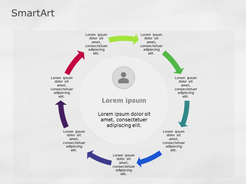 SmartArt Cycle Segmented Pie 7 Steps | SlideUpLift