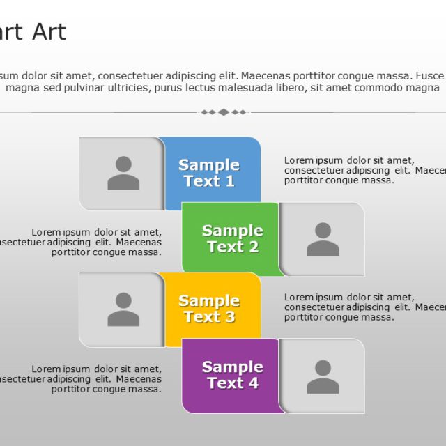 SmartArt List Continuous Text Box 4 Steps PowerPoint Template | SlideUpLift