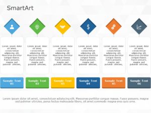 SmartArt List Architecture Layout 6 Steps | SlideUpLift