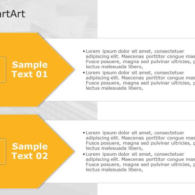 SmartArt List Arrows 6 Steps