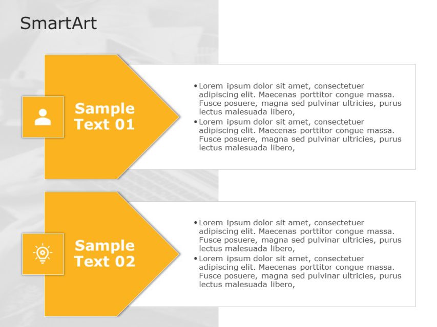 SmartArt List Arrows 2 Steps | SlideUpLift