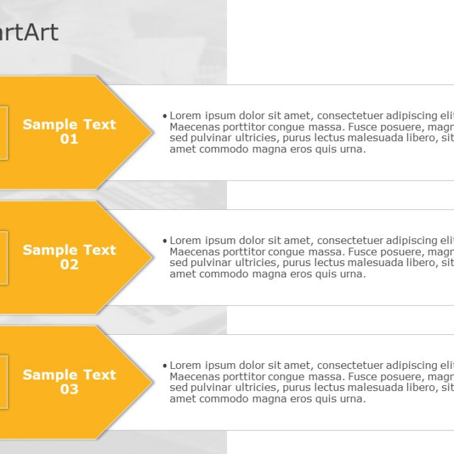 SmartArt List Arrows 6 Steps
