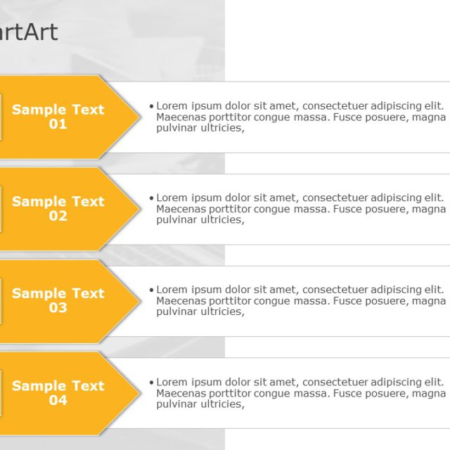 SmartArt List Arrows 6 Steps