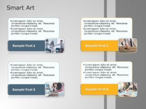 SmartArt List Horizontal Picture 4 Steps PowerPoint Template | SlideUpLift