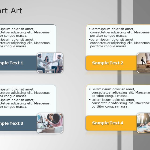 SmartArt List Matrix 4 Steps PowerPoint Template | SlideUpLift