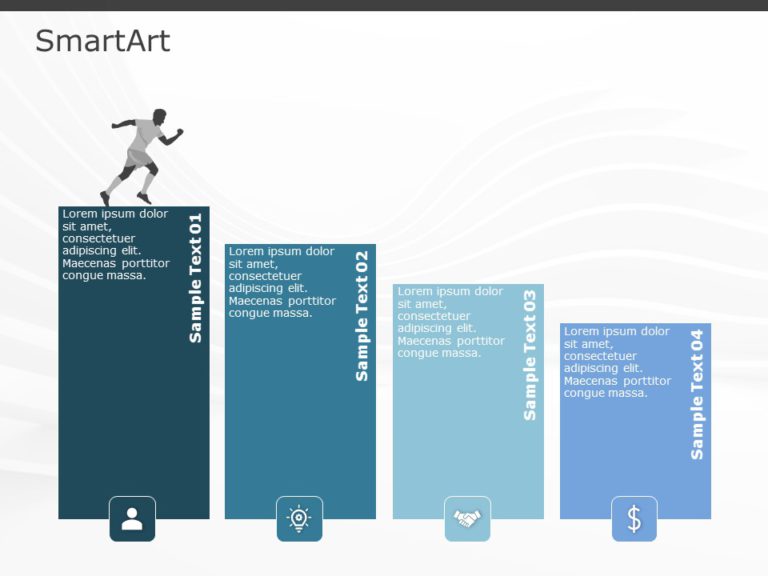 SmartArt List Continuous Text Box 4 Steps PowerPoint Template | SlideUpLift