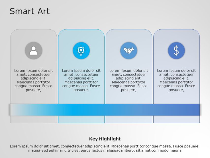 SmartArt List Continuous Text Box 4 Steps PowerPoint Template | SlideUpLift