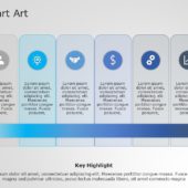 SmartArt List Continuous Text Box 3 Steps PowerPoint Template