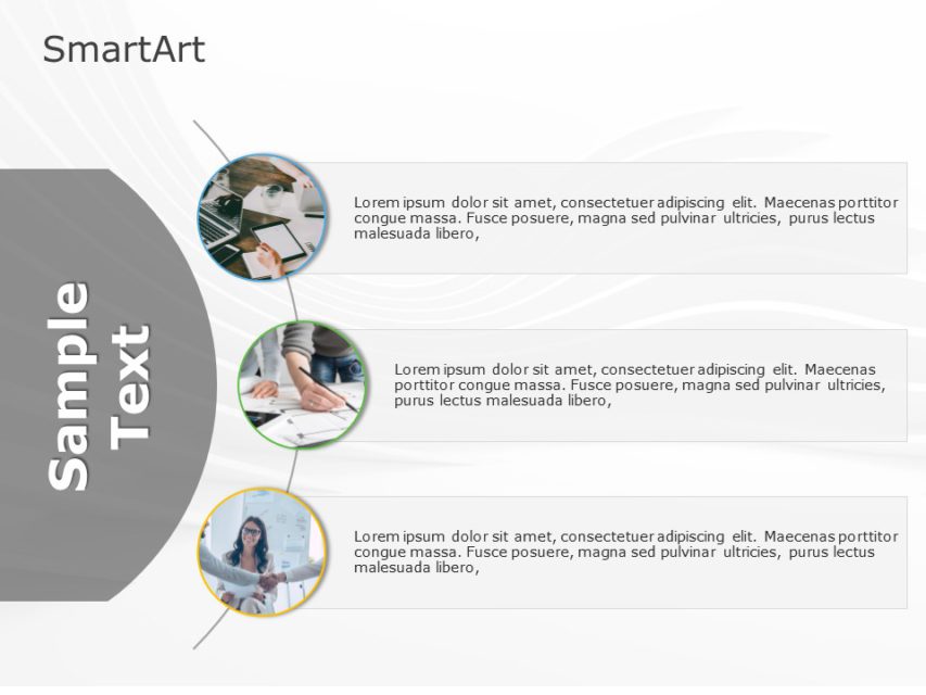 SmartArt List Curved 3 Steps | SlideUpLift