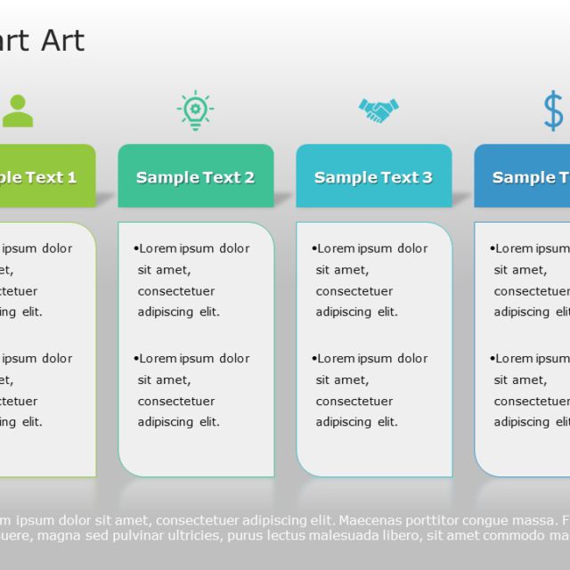 SmartArt List Horizontal Bullet List 2 Steps PowerPoint Template SlideUpLift