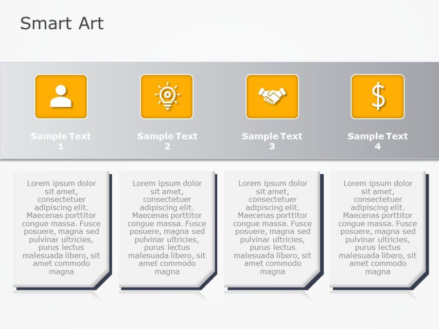 SmartArt List Horizontal Picture 4 Steps PowerPoint Template | SlideUpLift